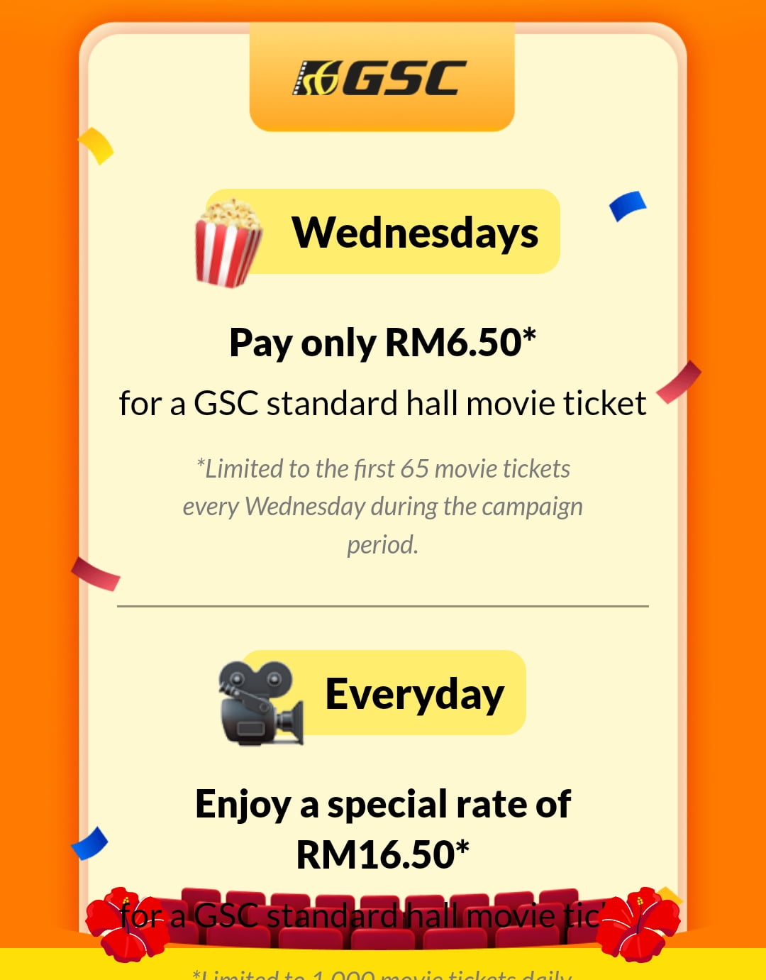 GSC movie tickets at RM6.50 via WeTix