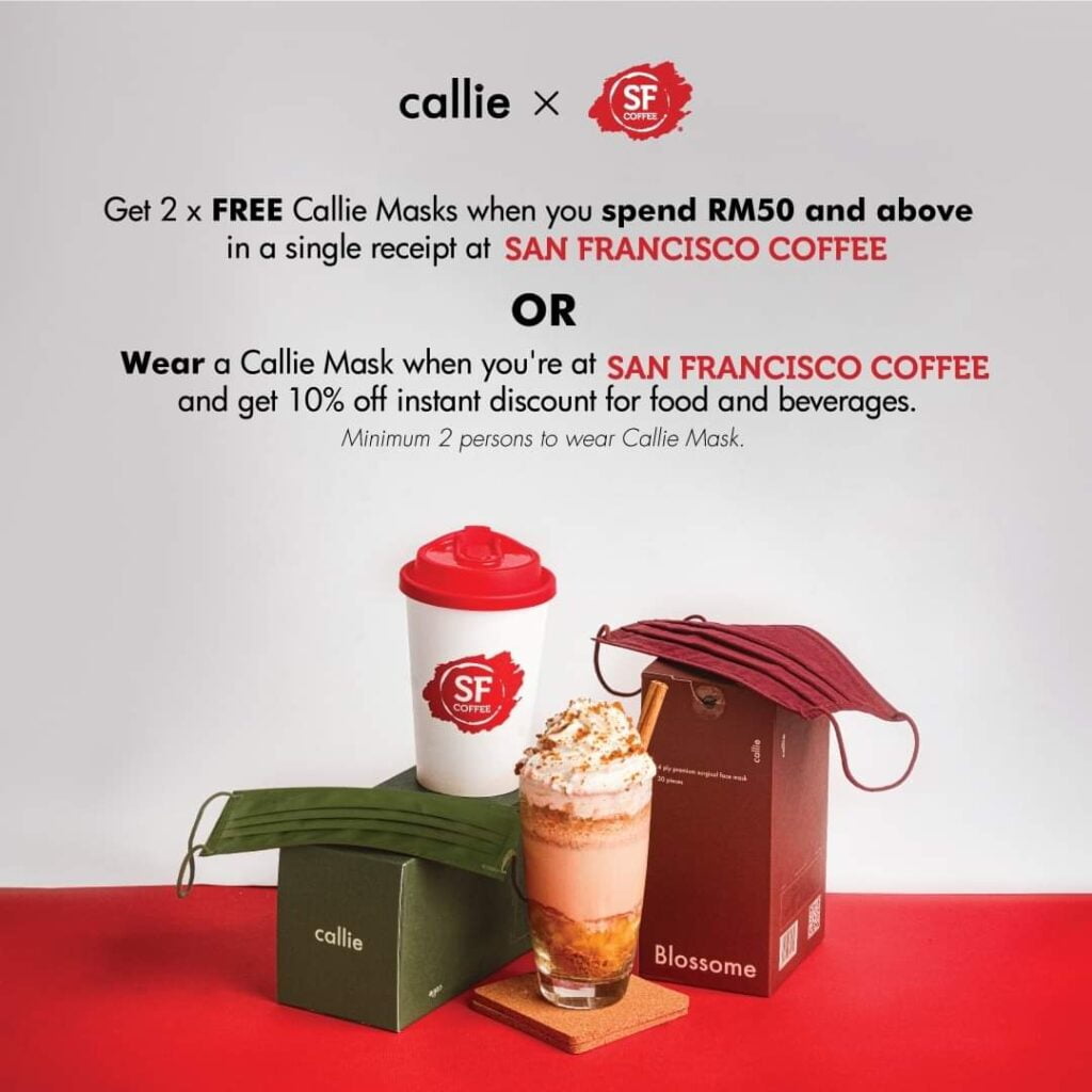 San Francisco Coffee FREE Callie Masks and Extra Discount Promotions