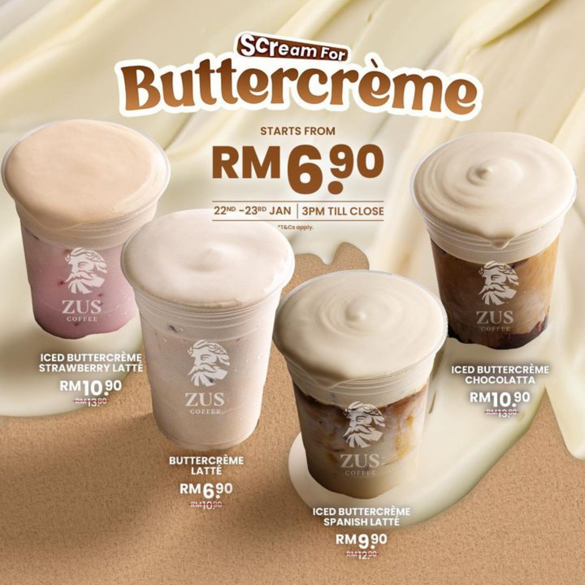Zus Coffee Hot/Iced Buttercrème As Low RM6.90 Limited Time Promo on Jan ...