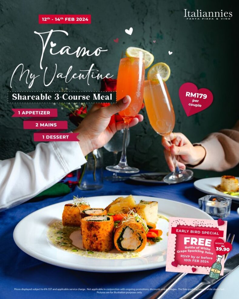 Italiannies Valentine special 2024 Romantic full-course meal for two ...