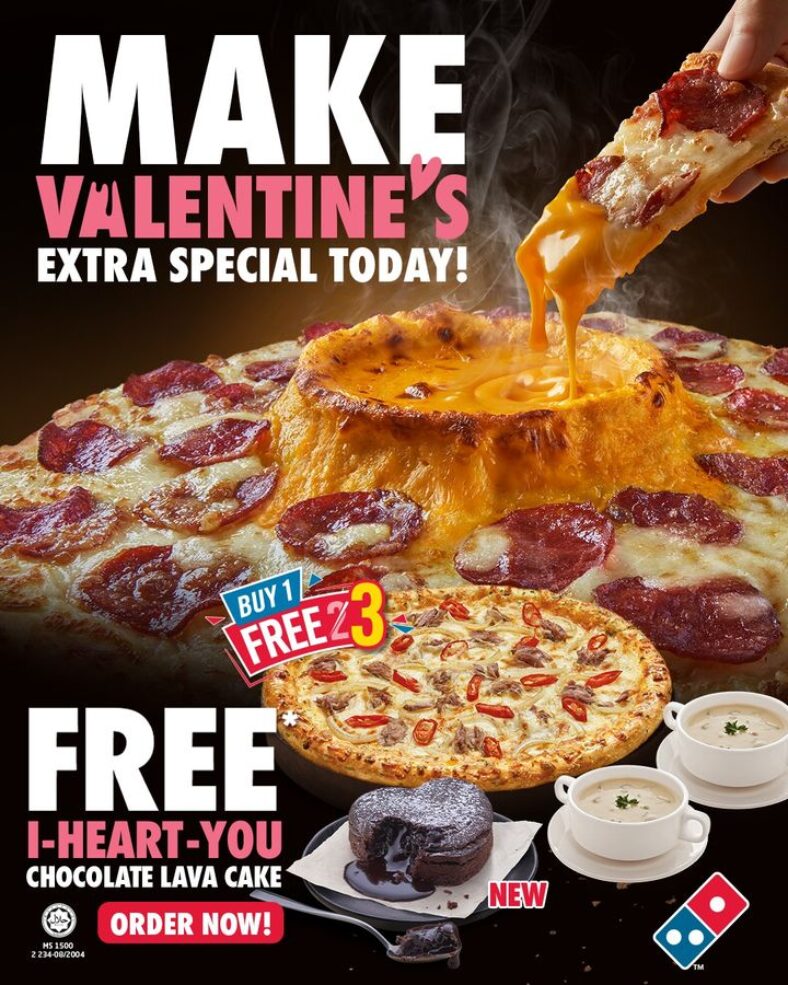 Domino's Pizza Unveils B1F3 Promo and Free I-Heart-You Chocolate Lava ...