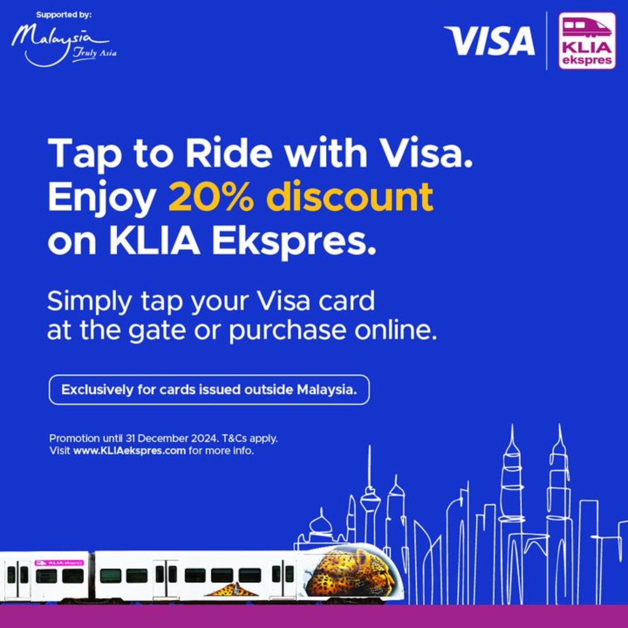 Visa Cardholders Receive 20% Discount on KLIA Ekspres with Tap to Ride ...