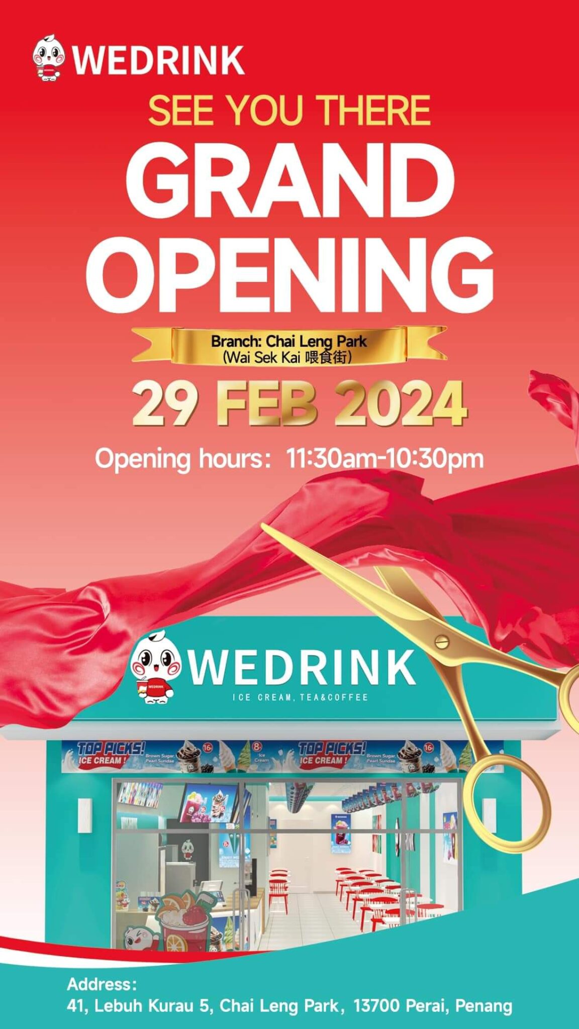 WEDRINK - Grand Opening Celebration at Chai Leng Park, Penang Mainland ...