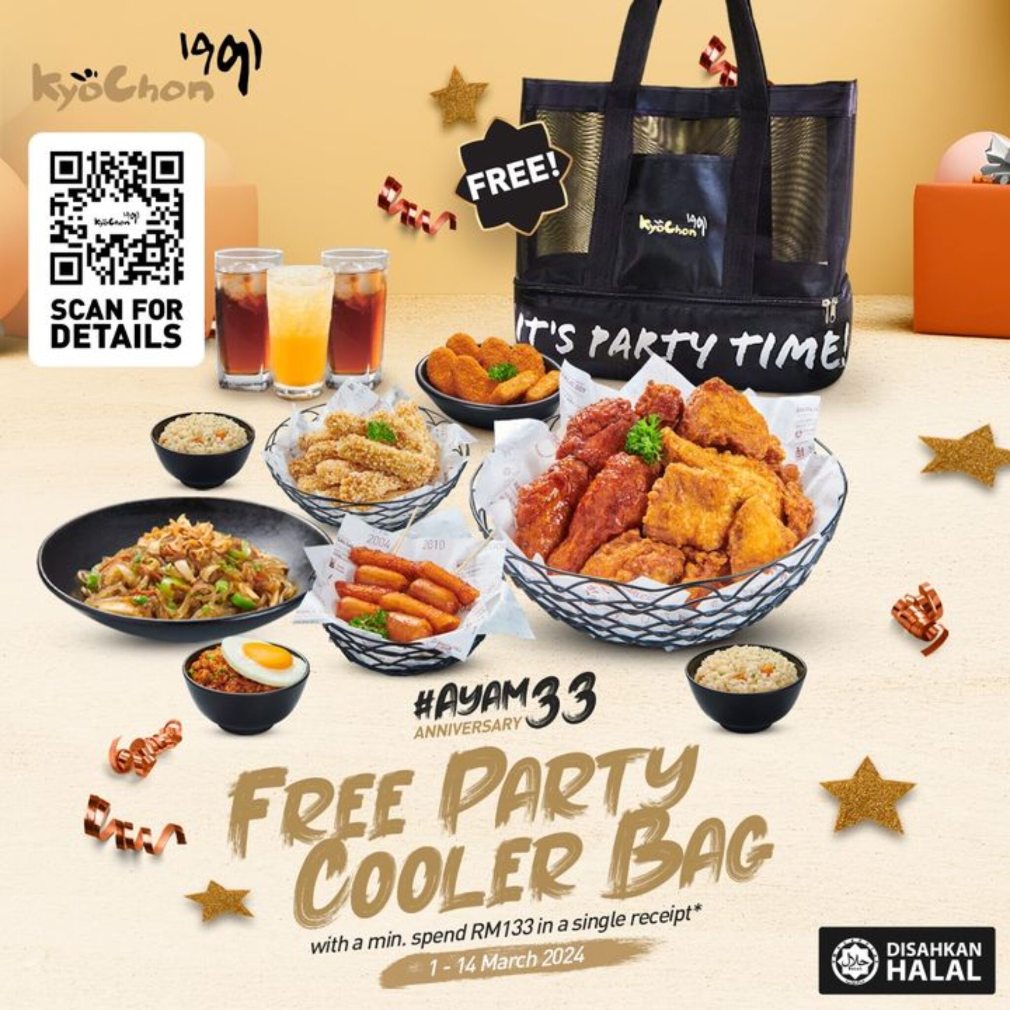 Celebrate KyoChon 1991's 33rd Anniversary with a Free Party Cooler Bag!