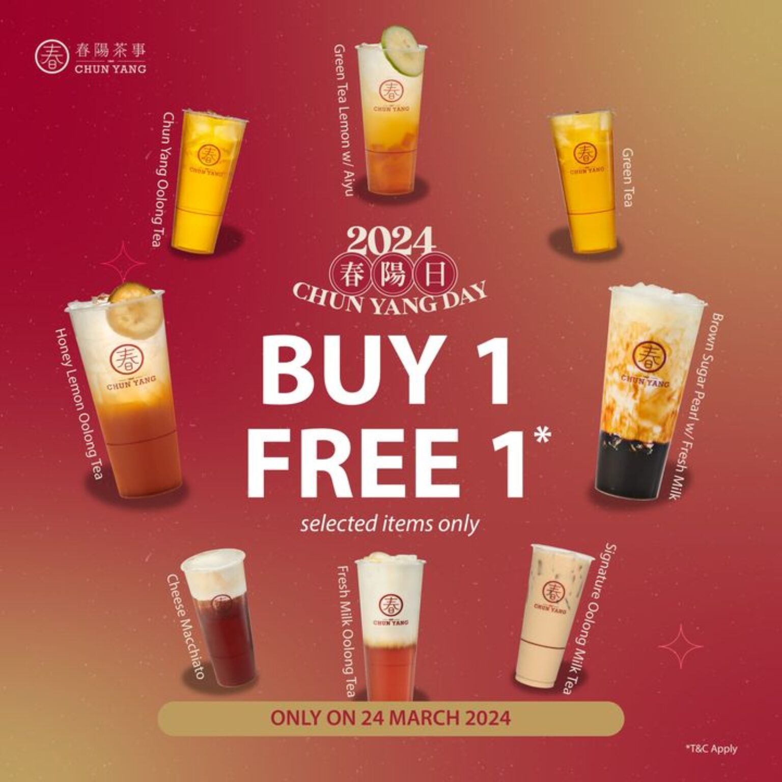 Chun Yang Tea 春陽茶事 Buy 1 Free 1 Promotion March 2024 - Celebrate Chun ...