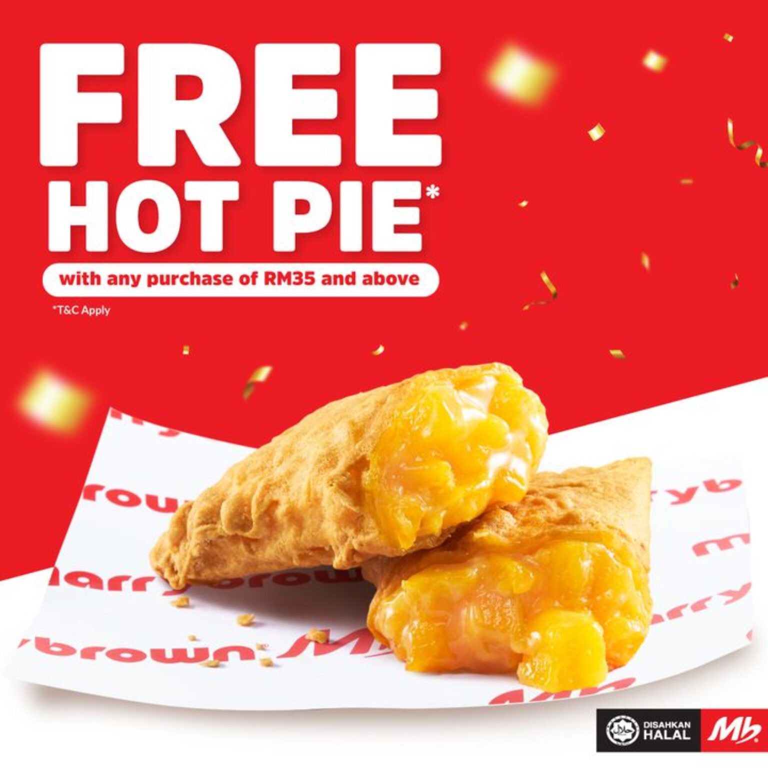 Marrybrown Special Promo - Get a FREE Hot Pie on the Go May - July 2024