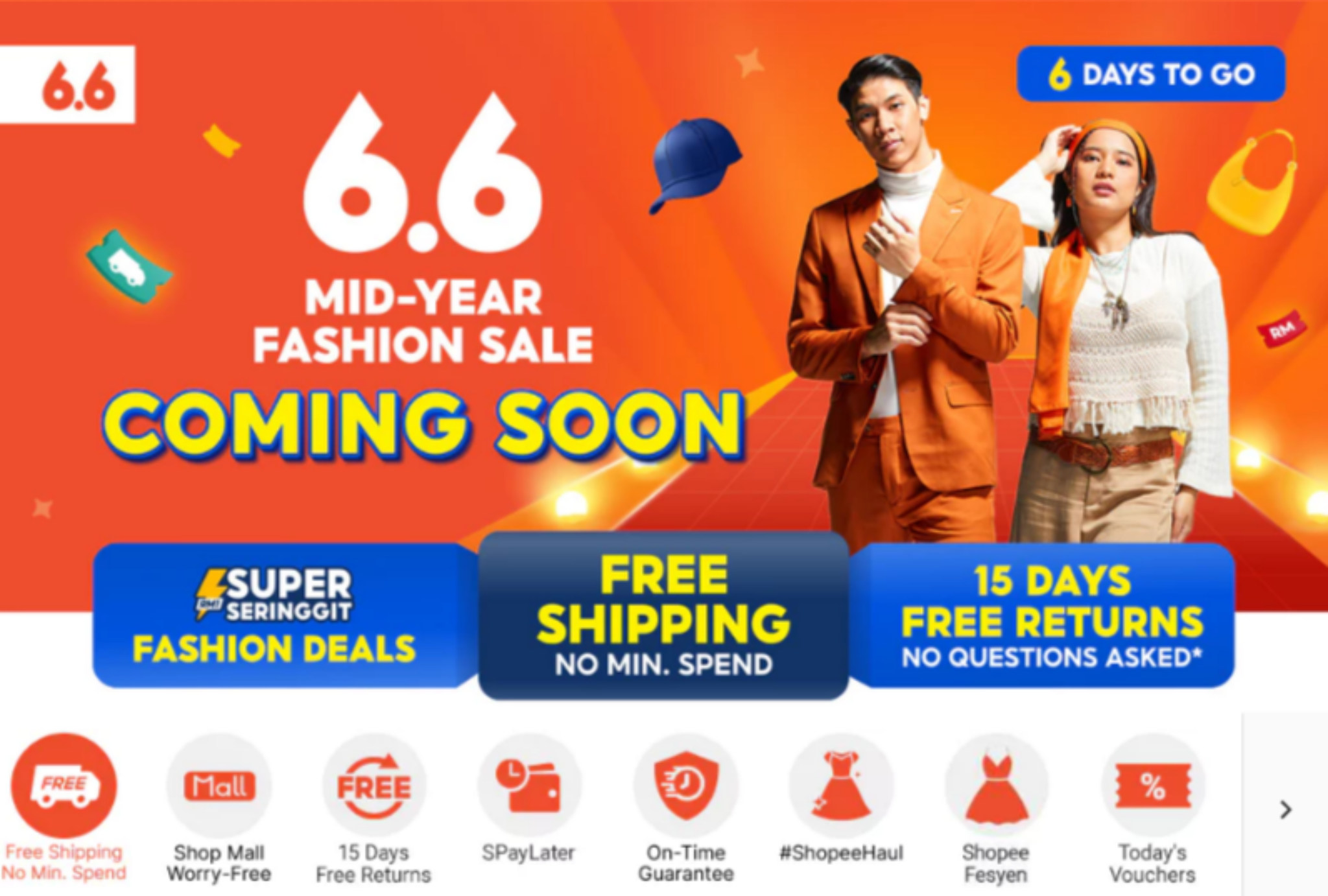 Shopee 6.6 Mid-Year Fashion Sale 2024 Promo Voucher Code: RM25 off + More! - May/June 2024