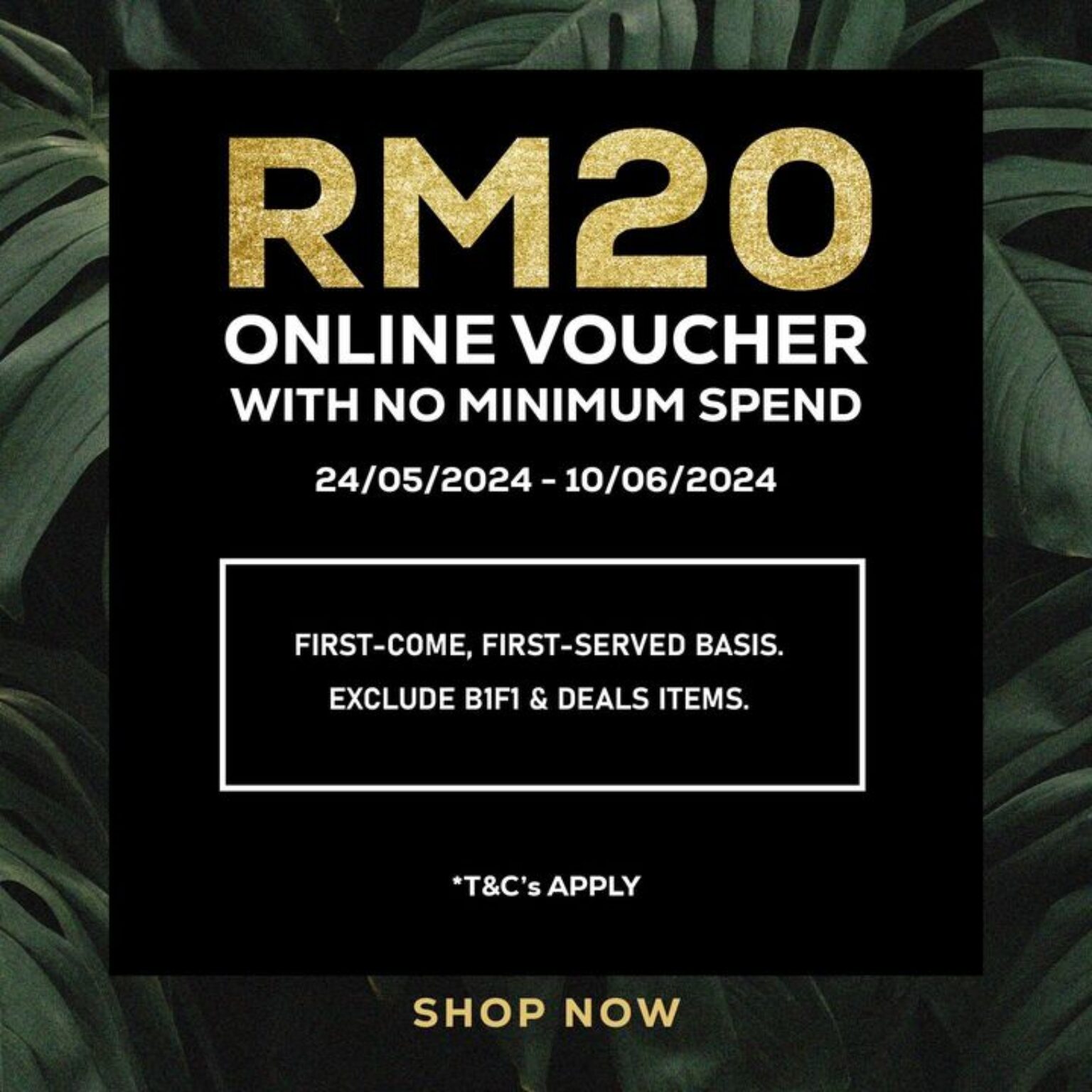 Brands Outlet: Get RM20 E-Voucher with No Minimum Spend!