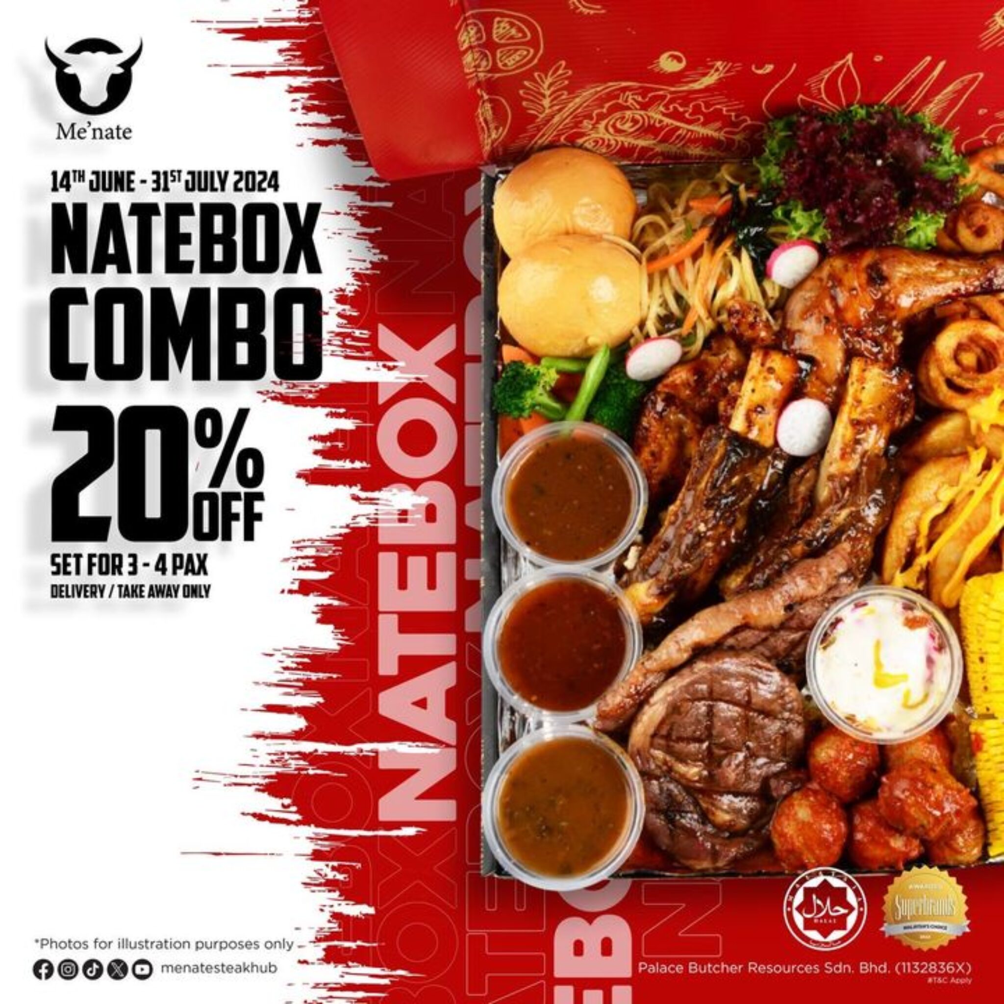 NateBox Combo 20% Off PROMO: Savor the Flavor at Me'nate Steak Hub!