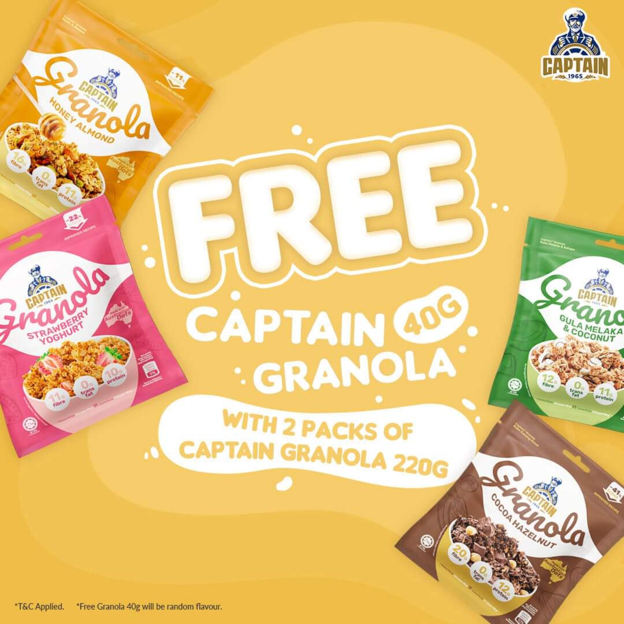 Free Captain Granola 40g with Purchase of Any 2 Packs of Captain ...