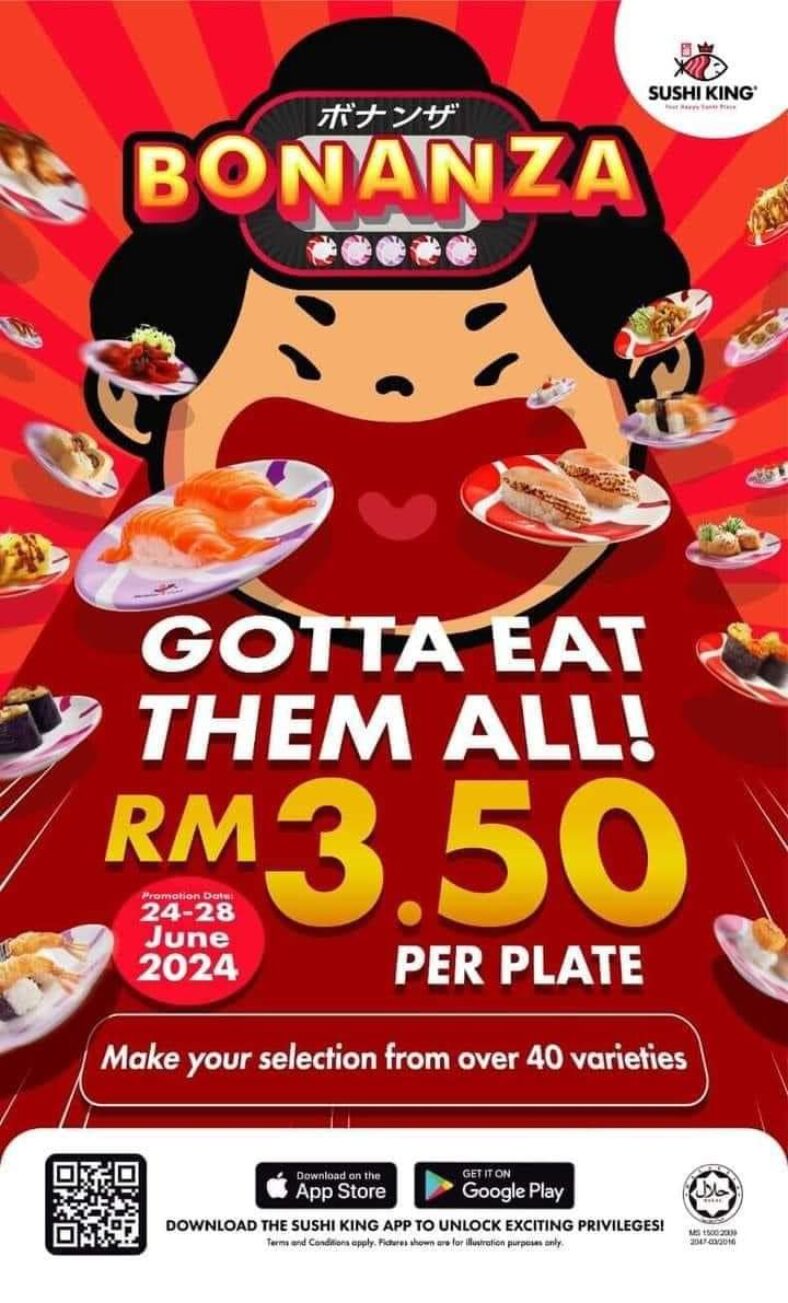 Sushi King Bonanza June 2024: Enjoy 50+ Varieties at RM 3.50 Per Plate!