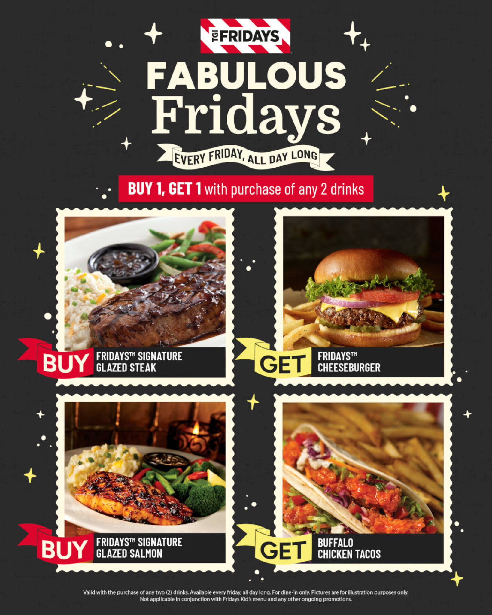 TGIFriday's FABULOUS FRIDAYS: Double the Fun, Half the Price on July 2024