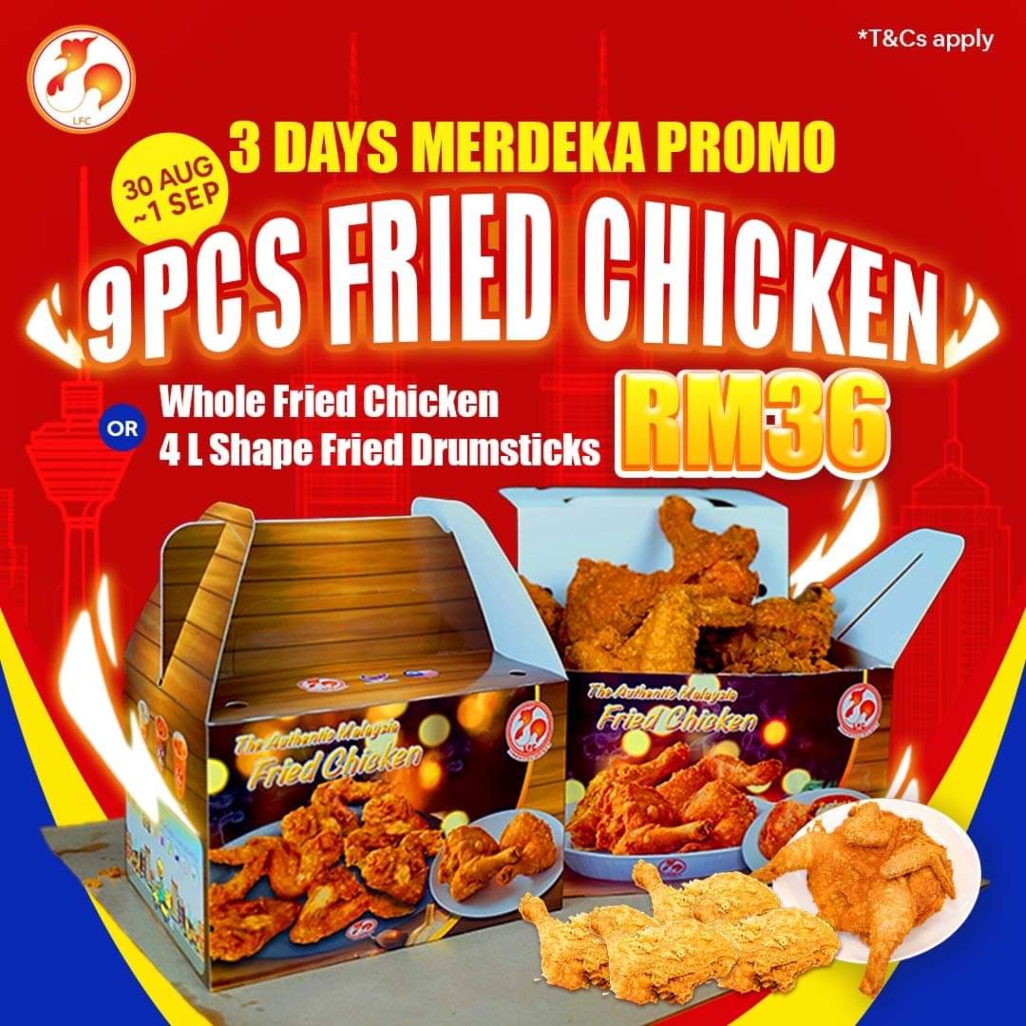 Celebrate Merdeka 2024 with Lim Fried Chicken: 9 Pieces for Just RM36!
