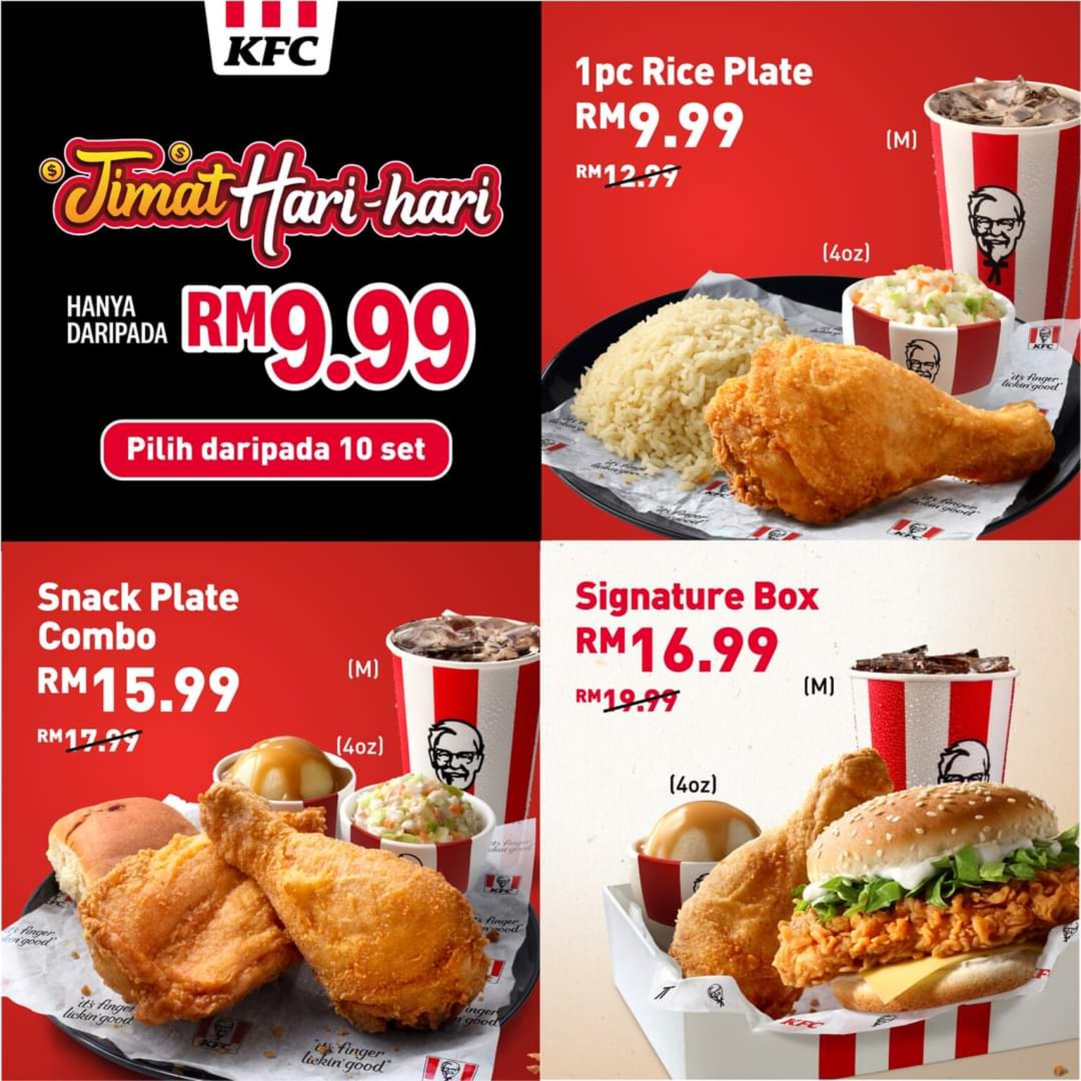 Jimat Hari-Hari Deals at KFC Malaysia: Enjoy 10 Meals from RM9.99 Daily!