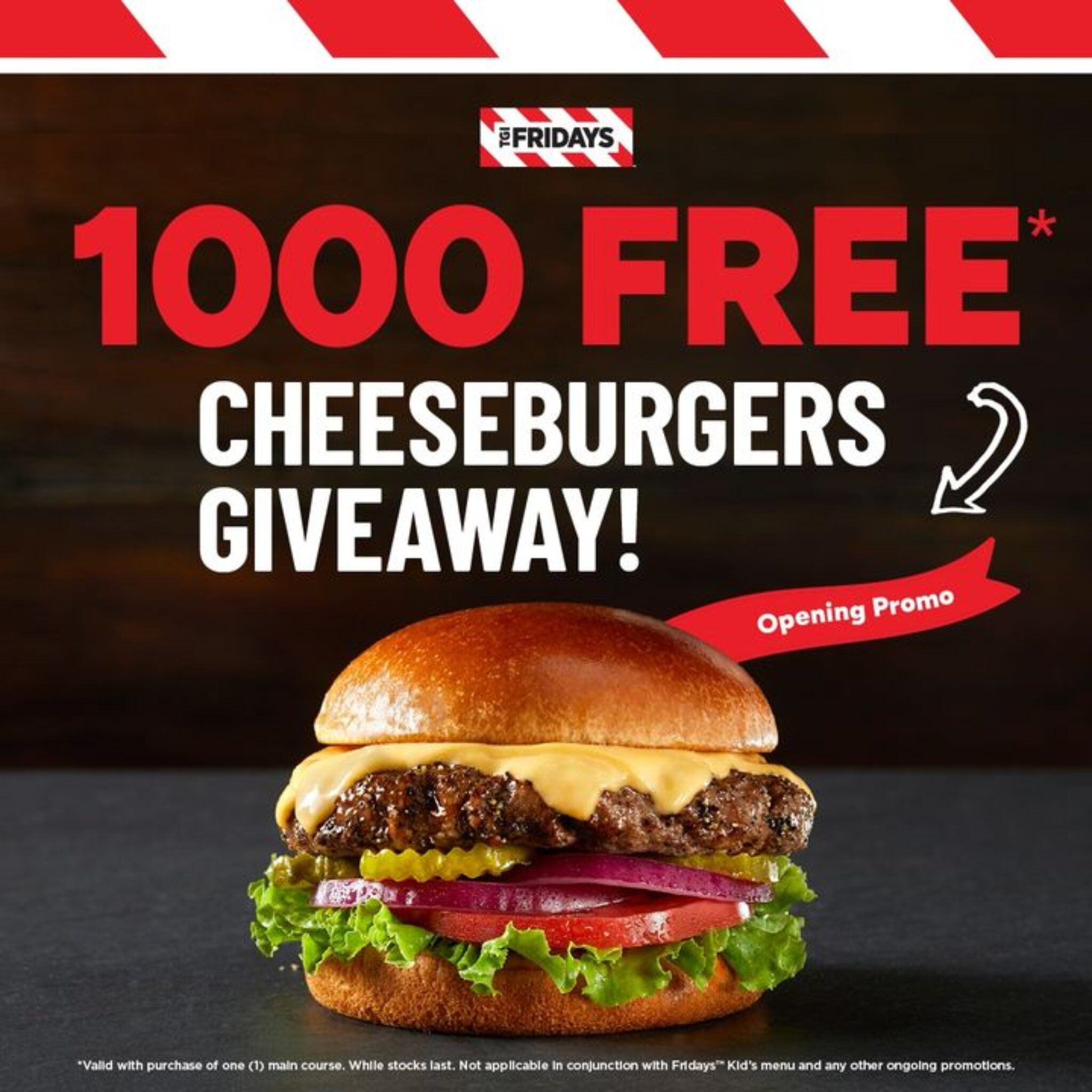 Score a FREE Cheeseburger at TGI Fridays' Grand Opening!