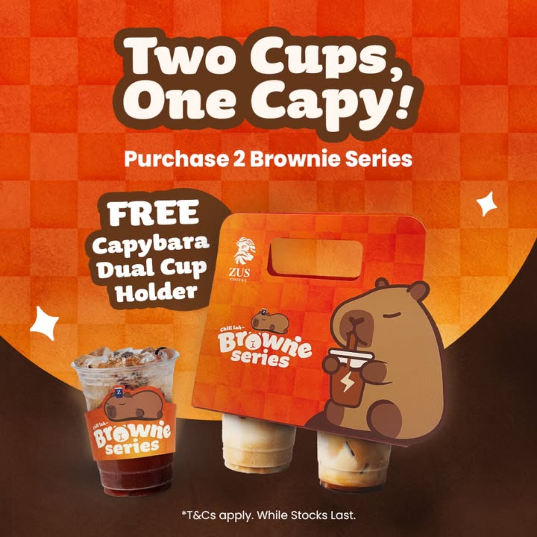 Zus Coffee Capybara Cup Holder Promotion: Get a Free Dual Holder with Two Brownie Series Drinks