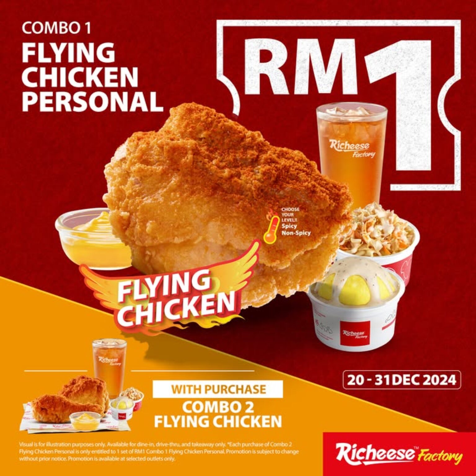 Richeese Factory December's Deal of the Century: RM1.00 Flying Chicken ...