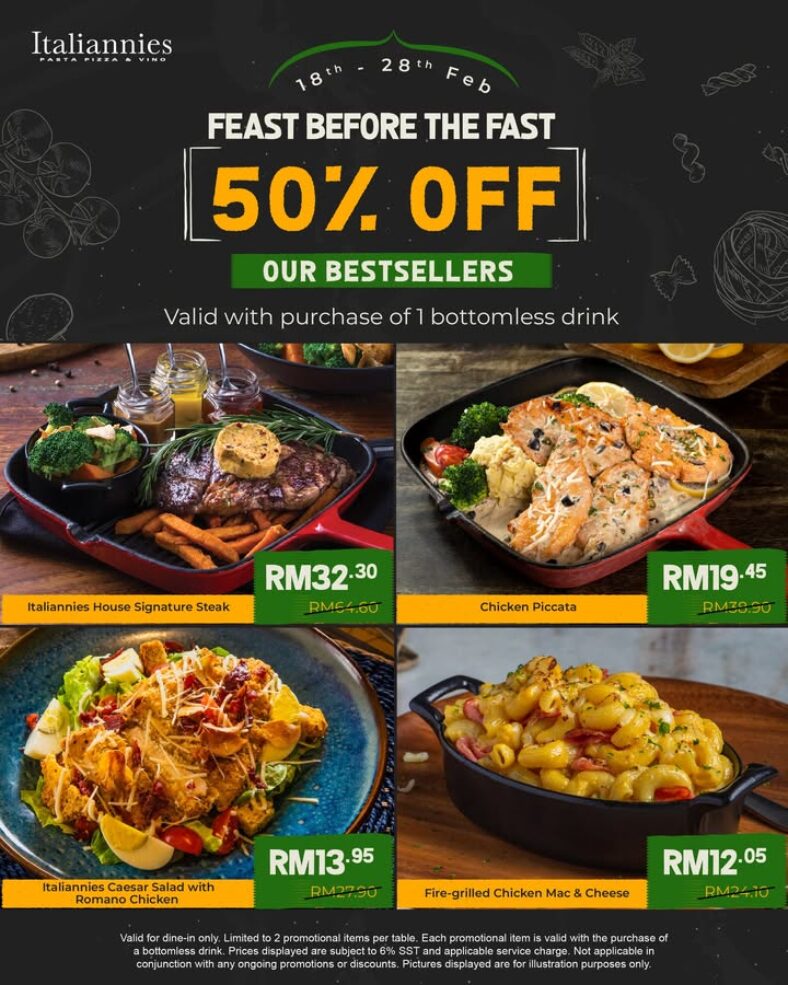 Feast Before The Fast: Enjoy 50% Off Italiannies Bestsellers with ...