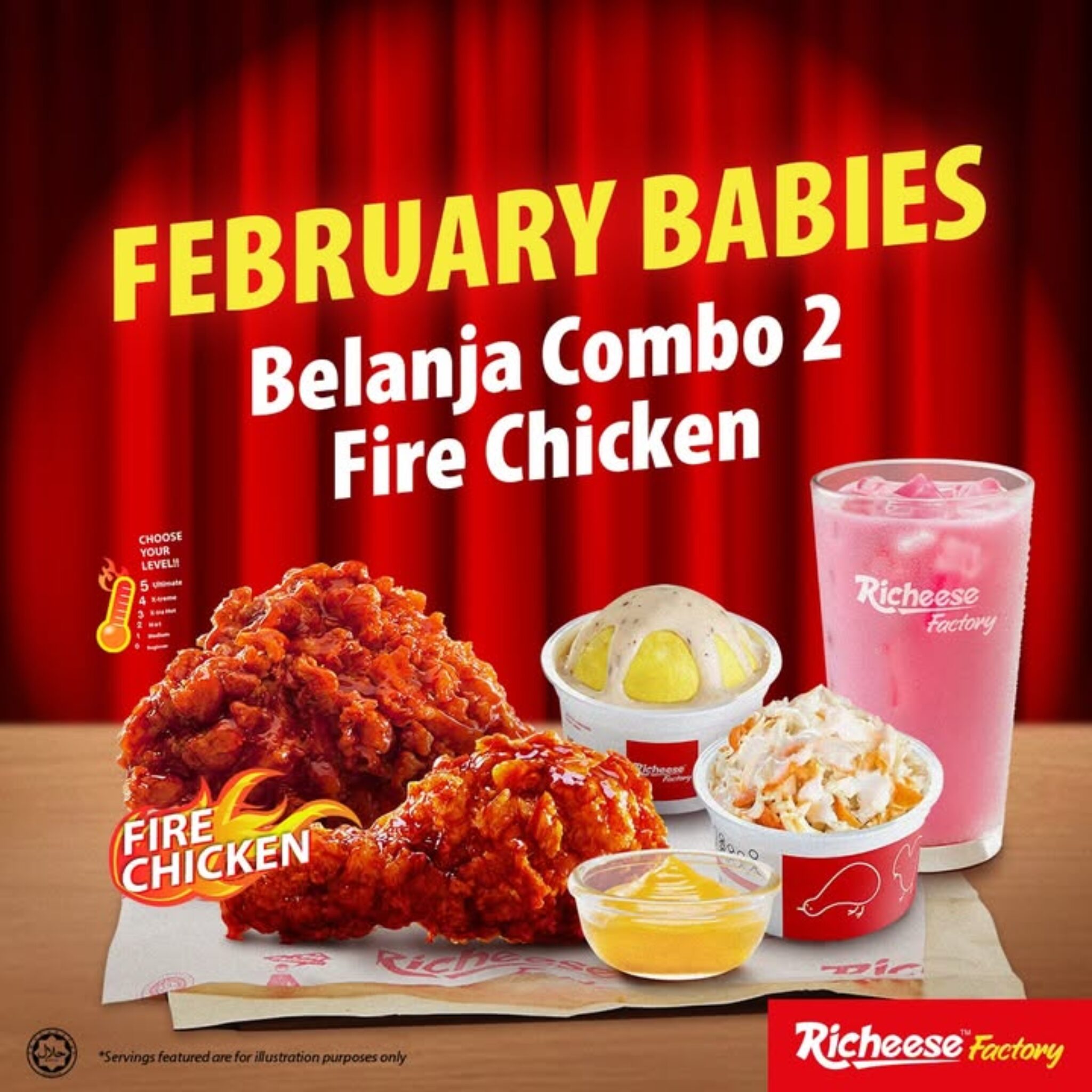 Richeese Factory: Fire Chicken Deal - 2 Sets for RM22!