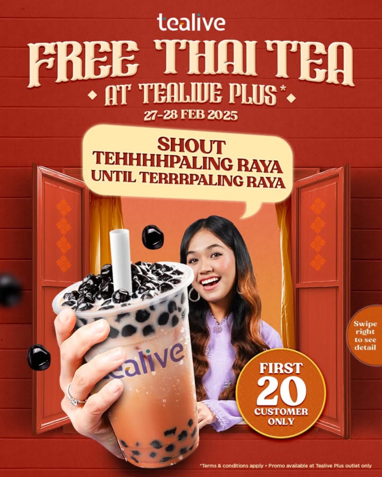Tealive Thai Tea FREEBIE: Score a Free Drink (or 10% Off!) at Tealive ...