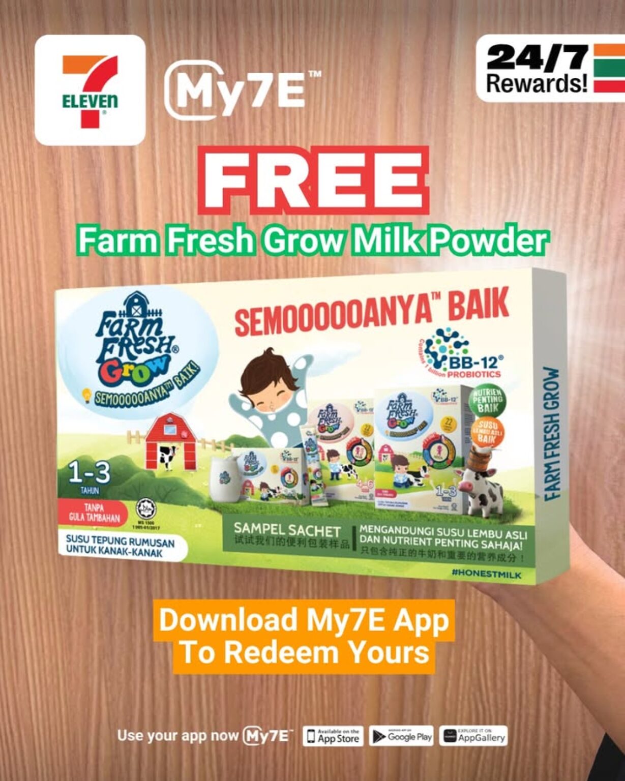 Grab FREE Farm Fresh Grow Milk Powder with the My7E App! (March 2025)