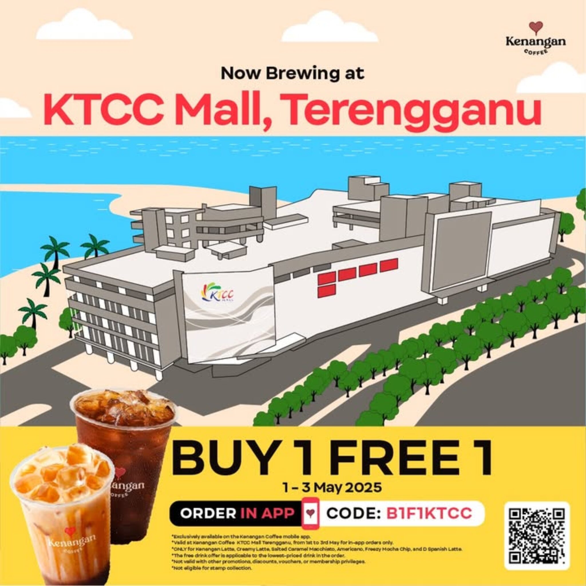 Kenangan Coffee Opens New Store in KTCC Mall with Buy-One-Get-One Free Deal!
