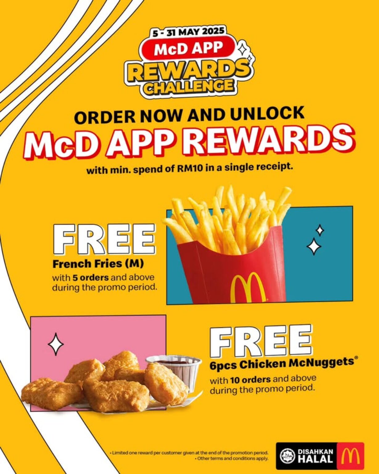 McDonald's Enjoy FREE French Fries or Chicken McNuggets with McD App ...