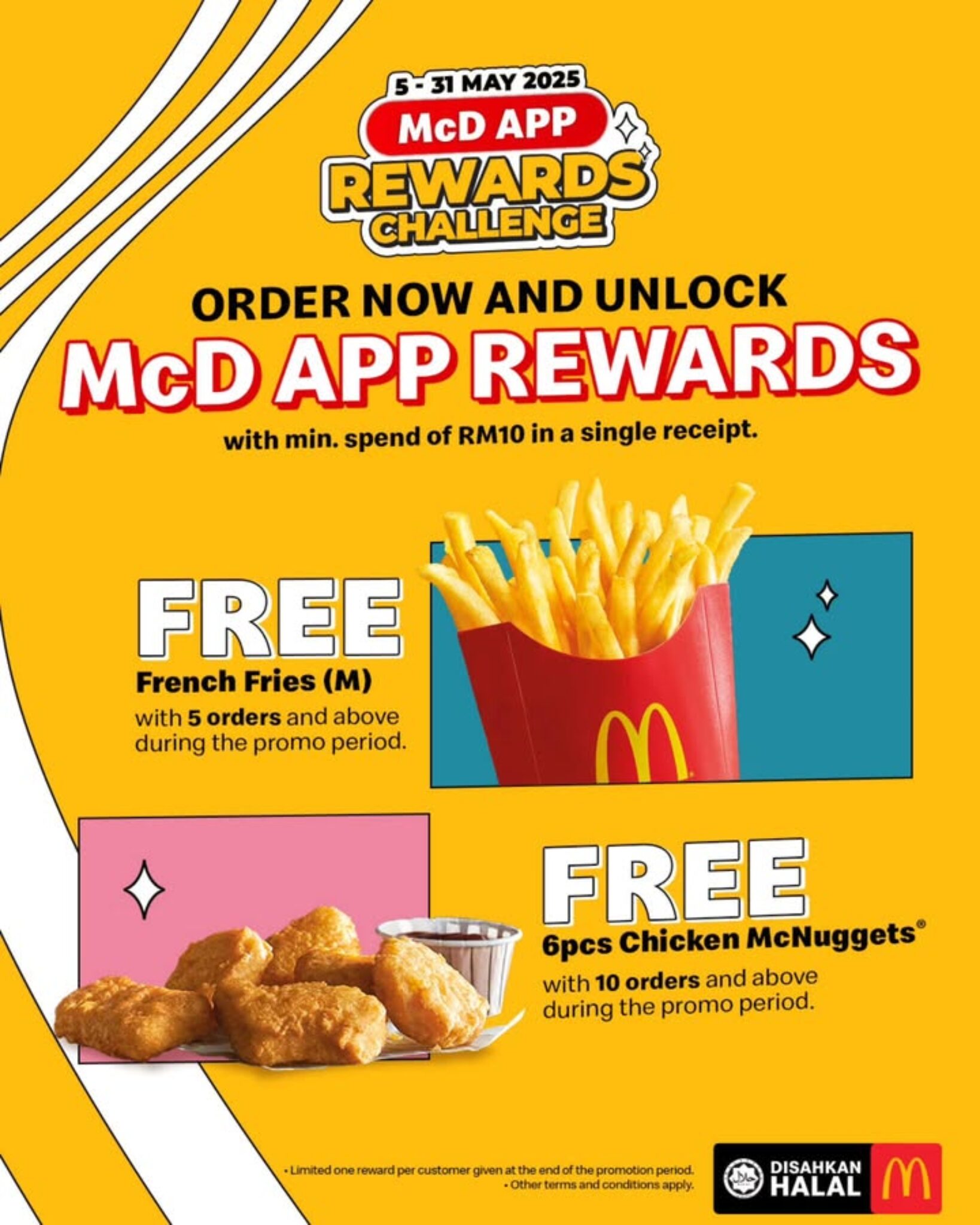 McDonald's Enjoy FREE French Fries or Chicken McNuggets with McD App ...