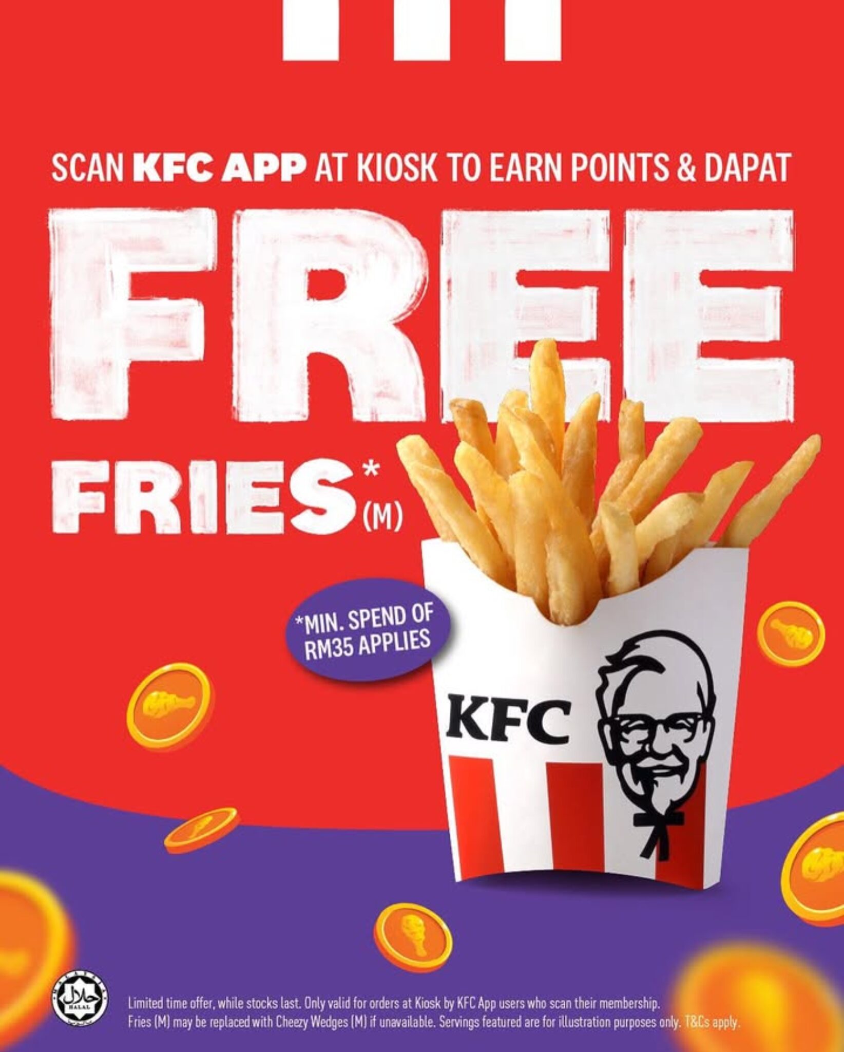 Enjoy Free Fries at KFC with Your App Membership - Limited Time Offer!