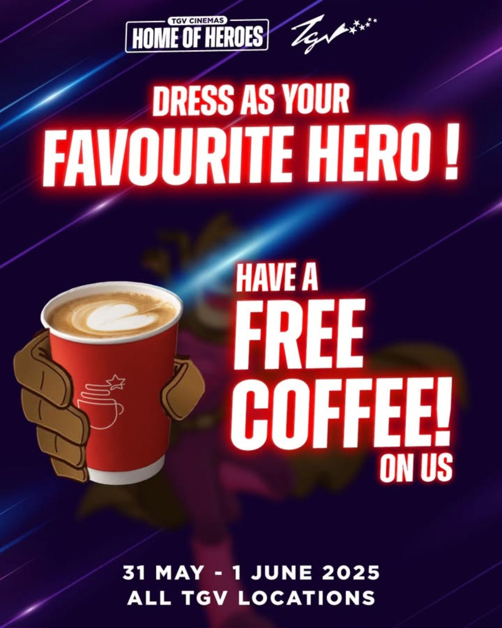 Join the Heroic Fun at TGV's Mega Heroes Party – Free Coffee Awaits!