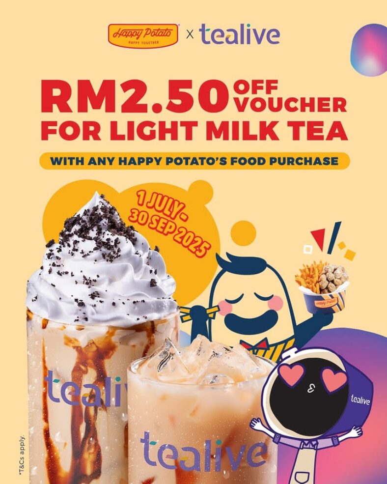 Exciting Promotion: Celebrate 6 Years of Happy Potatoes with Exclusive RM2.50 Tealive Vouchers!