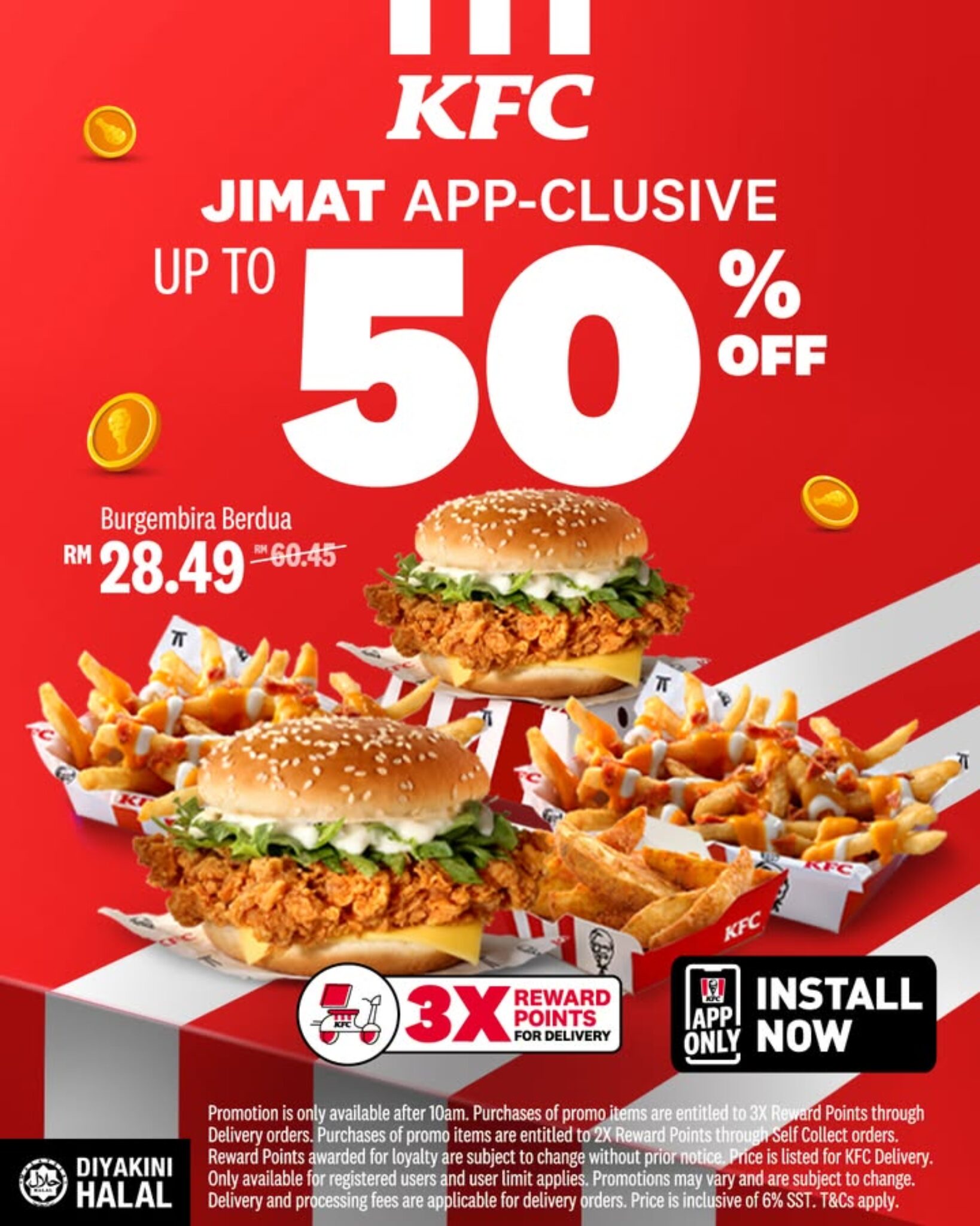 Save Big With Up to 50% Off on KFC Jimat App-Exclusive Deals This Month!